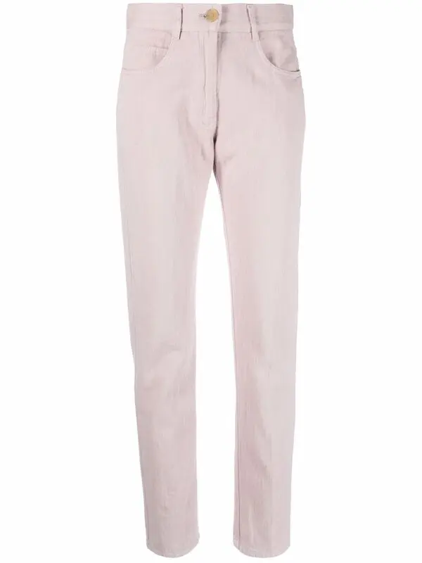 FORTE_FORTE High-waisted Slim Cut Trousers