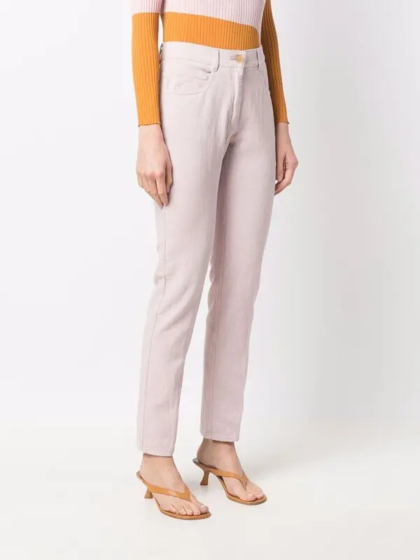 FORTE_FORTE High-waisted Slim Cut Trousers