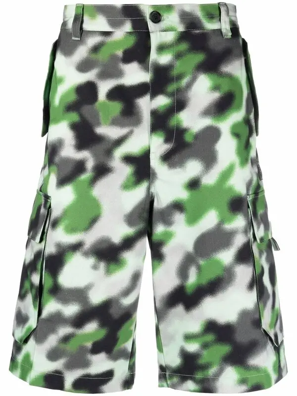 Kenzo Cargo Shorts With Camouflage Print