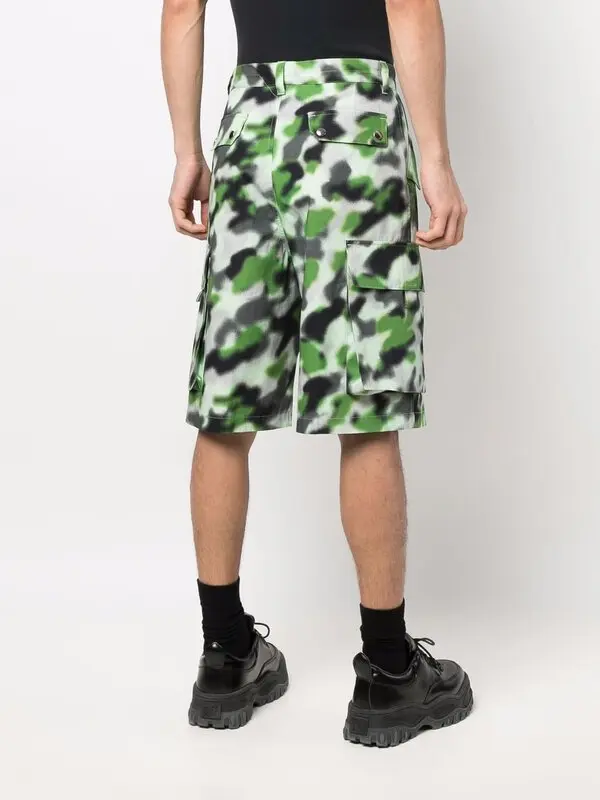 Kenzo Cargo Shorts With Camouflage Print