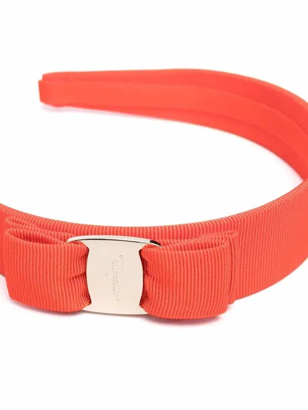 Vintage Salvatore Ferragamo Vara Bow Fabric Headband Hair Accessory Orange Salvatore ferragamo Vara Ribbon Headband Hair Accessory red  main image 2