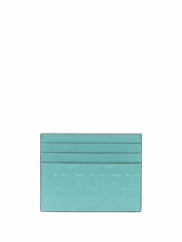 FERRAGAMO Gancini Embossed Cardholder - Blue