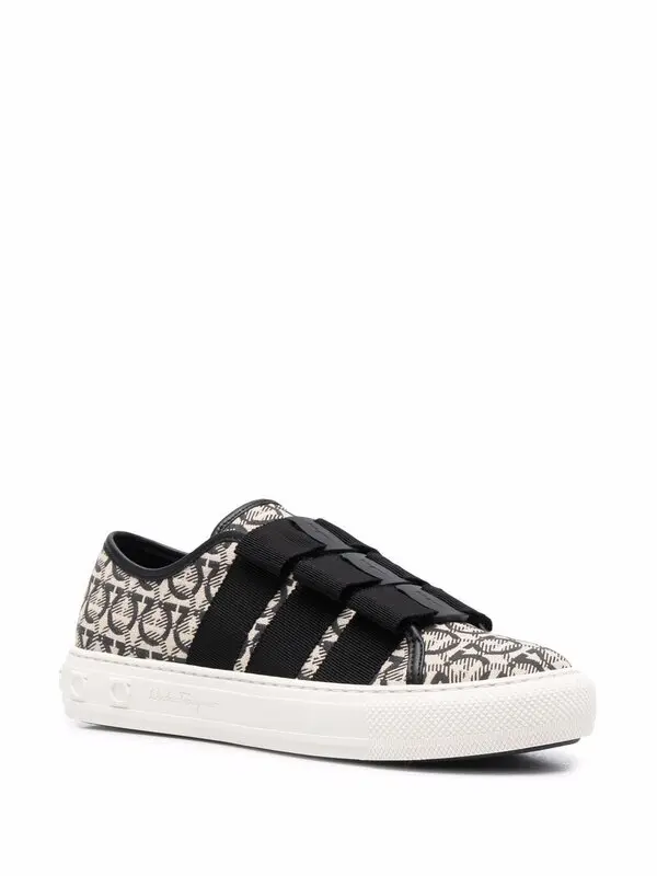 FERRAGAMO Gancini And Vara Bow Low-top Sneakers
