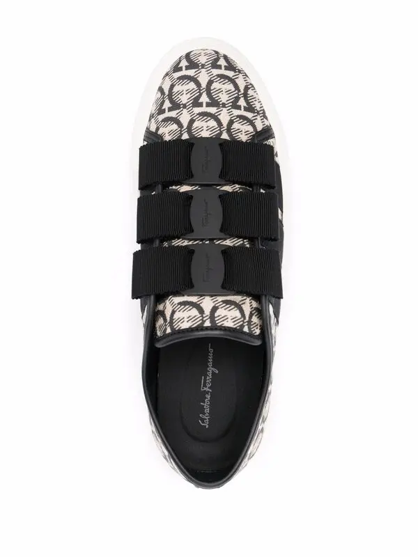 FERRAGAMO Gancini And Vara Bow Low-top Sneakers