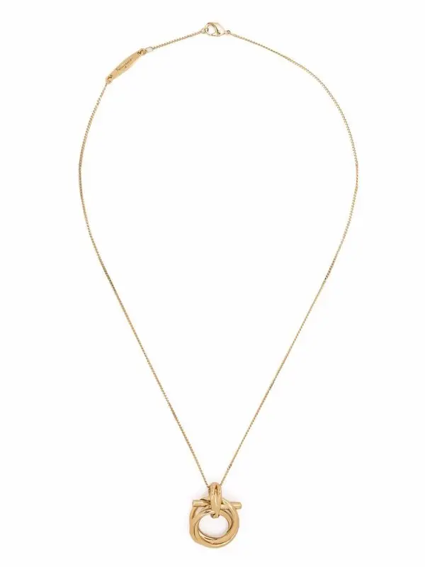 FERRAGAMO Gancini Pendant Necklace - Gold