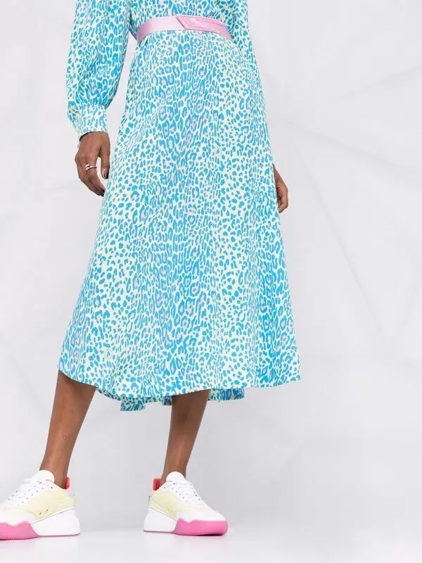 Stella McCartney Leopard-print Midi Dress - Blue