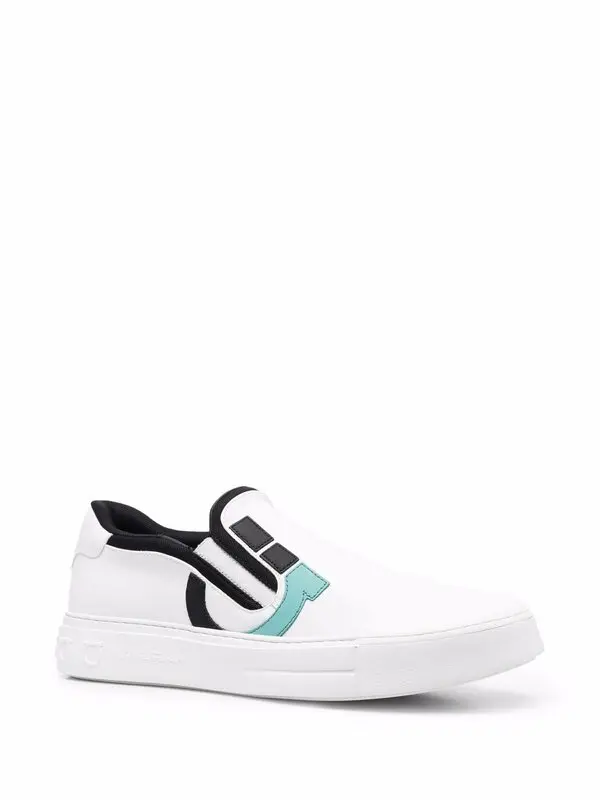 FERRAGAMO Gancini Slip-on Sneakers - White