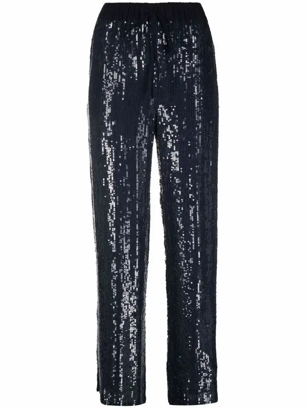 P.a.r.o.s.h Sequined Wide-leg Trousers - Blue