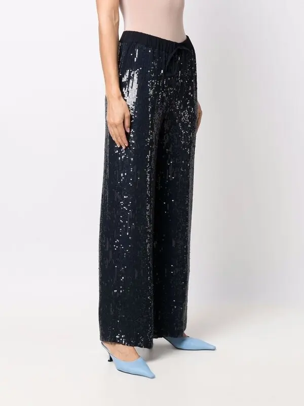 P.a.r.o.s.h Sequined Wide-leg Trousers - Blue