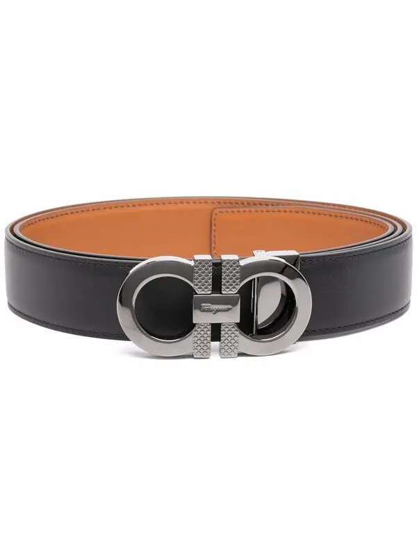 FERRAGAMO Reversible Gancini Belt - Black