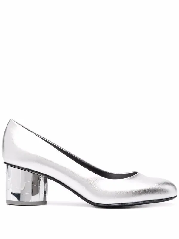 FERRAGAMO Farrah Leather Pumps - Grey