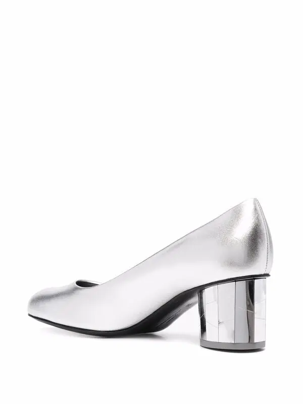 FERRAGAMO Farrah Leather Pumps - Grey