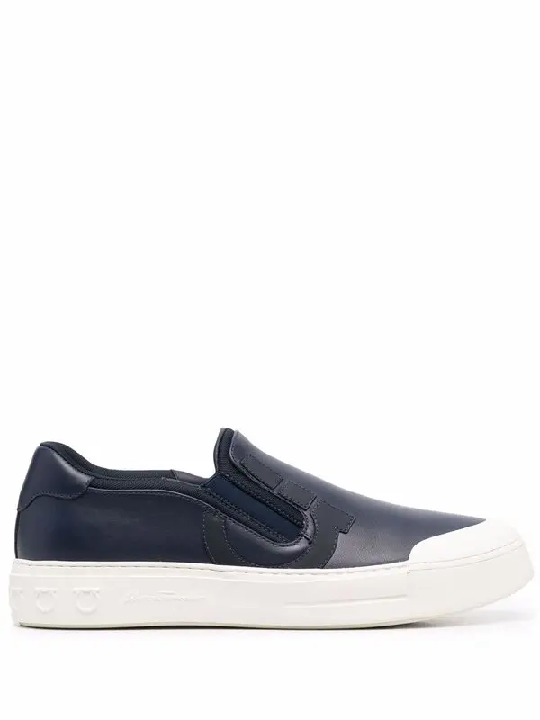 FERRAGAMO Gancini Slip-on Sneakers - Blue