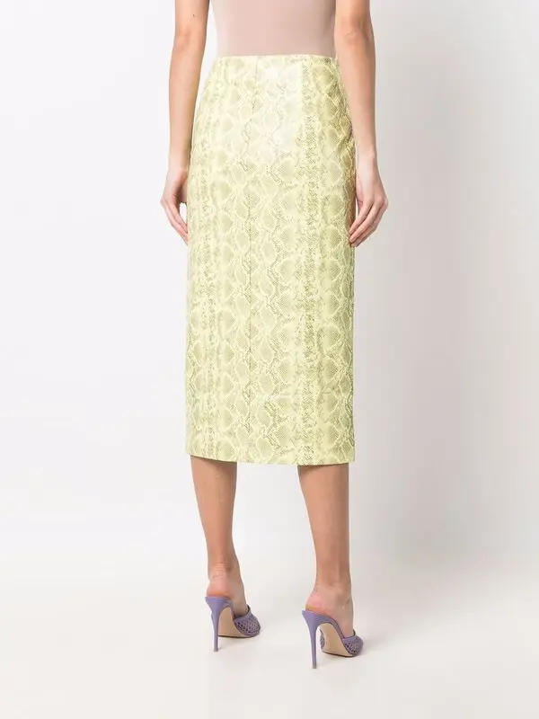 Remain Birger Christensen Snakeskin-print Midi Skirt