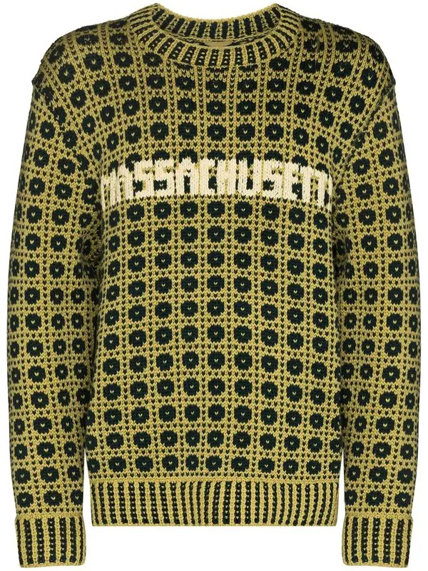 Bode Massachusetts Knit Jumper In Green - 31% Off | Editorialist