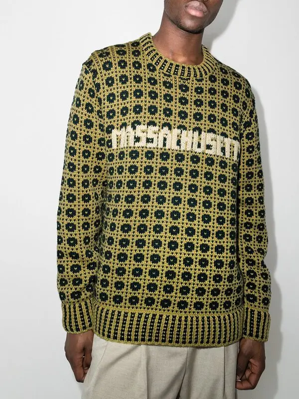 Bode Massachusetts Knit Jumper In Green - 31% Off | Editorialist