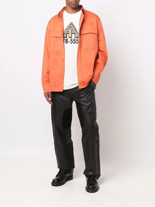 DIESEL® Straight-leg Leather Trousers