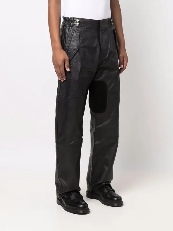 DIESEL® Straight-leg Leather Trousers