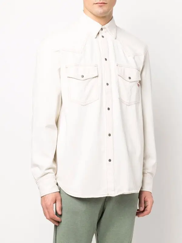 DIESEL® Logo-embroidered Denim Shirt
