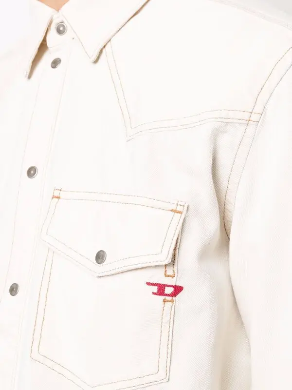 DIESEL® Logo-embroidered Denim Shirt