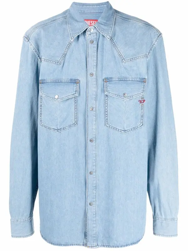 DIESEL® D-ocean Western Denim Shirt - Blue
