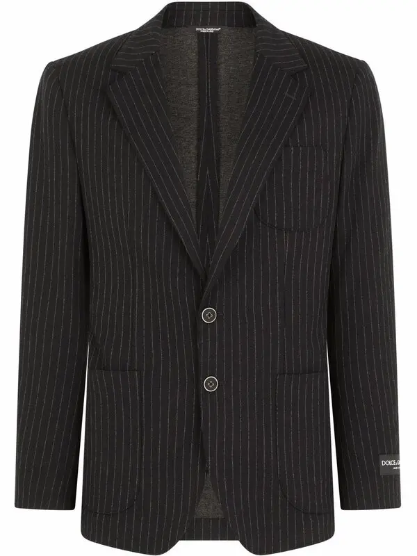 Dolce & Gabbana Pinstriped Single-breasted Blazer - Black