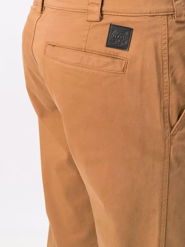 Kenzo Slim-fit Logo-patch Stretch-cotton Trousers