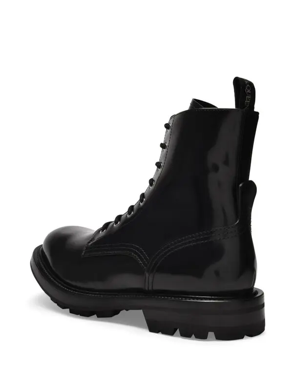 Alexander McQueen High-shine Ankle Boots - Black