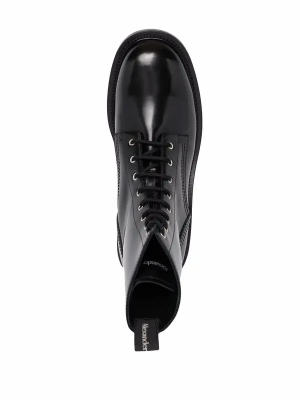 Alexander McQueen High-shine Ankle Boots - Black