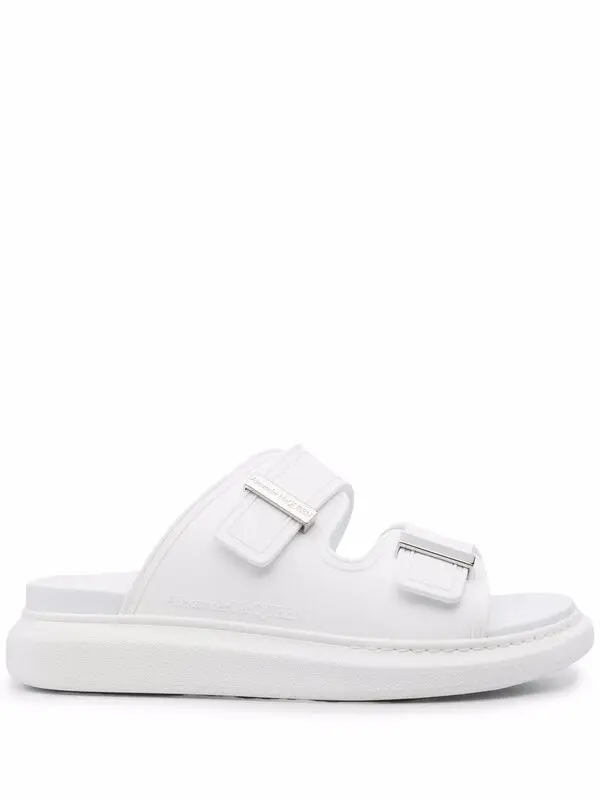 Alexander McQueen Logo-buckle Detail Sandals - White