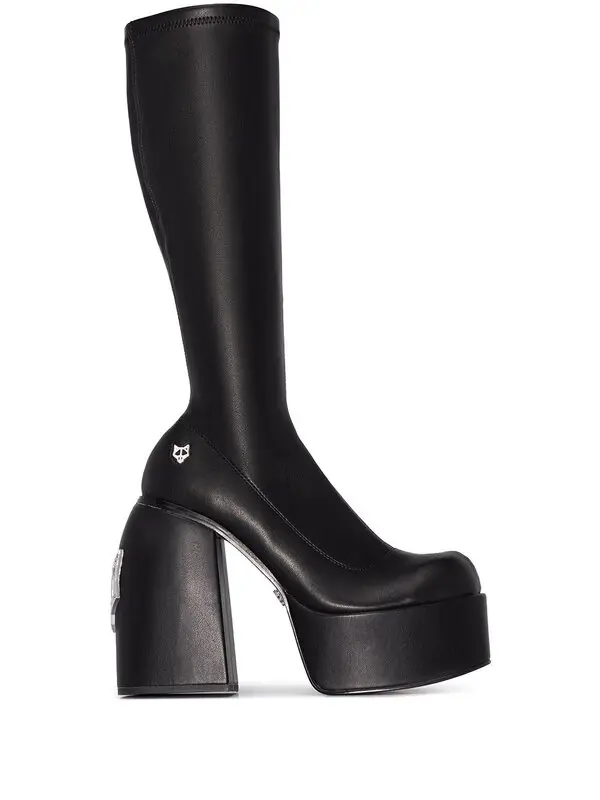 NAKED WOLFE Spice 140mm Platform Boots - Black