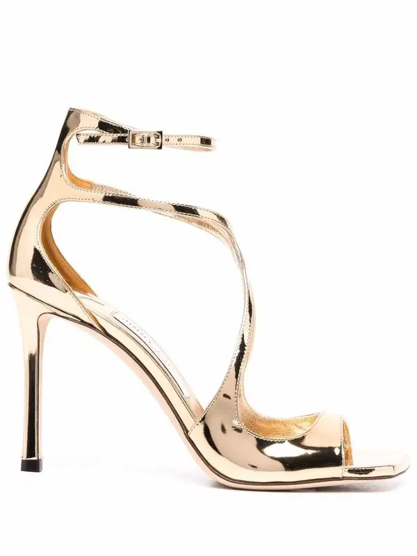 JIMMY CHOO Azia Metallic Sandals - Yellow