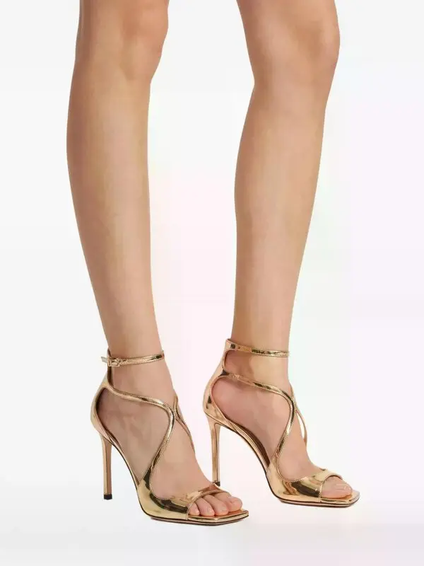 JIMMY CHOO Azia Metallic Sandals - Yellow