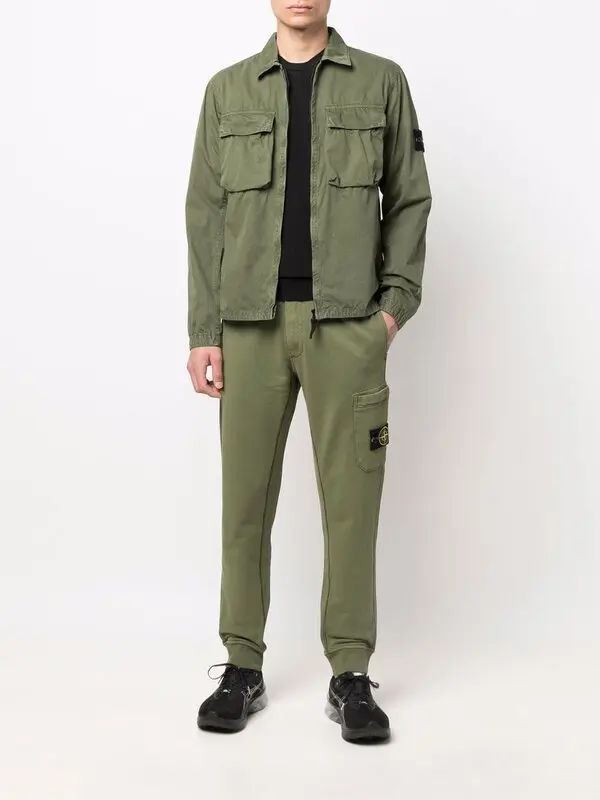 Stone Island Compass-logo Zip-up Shirt Jacket