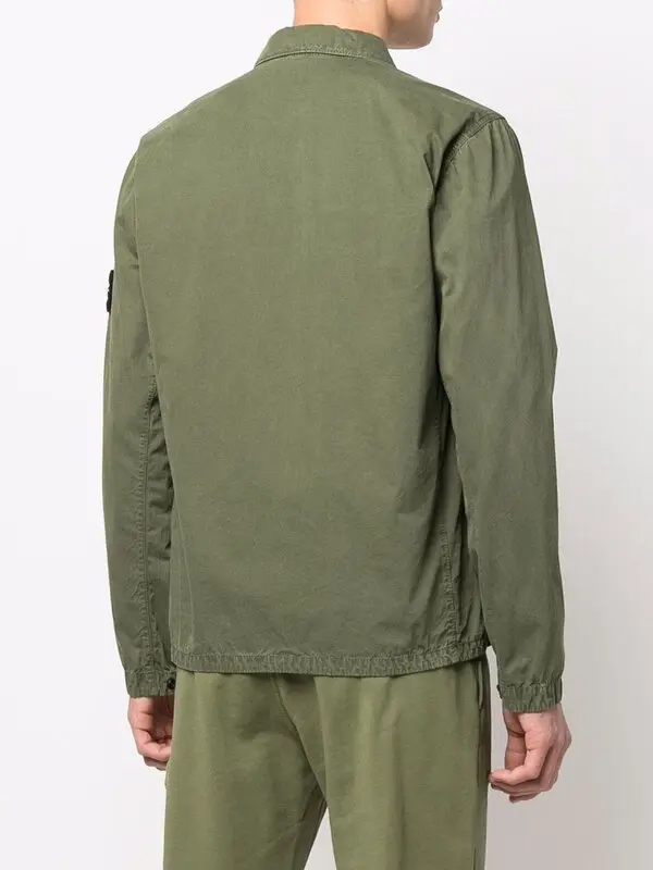 Stone Island Compass-logo Zip-up Shirt Jacket