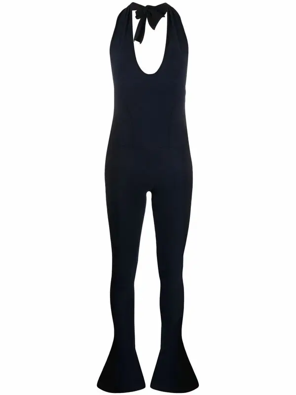 Jacquemus Plunging V-neck Halterneck Jumpsuit - Blue