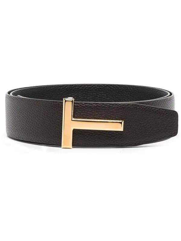 TOM FORD T Logo-buckle Leather Belt