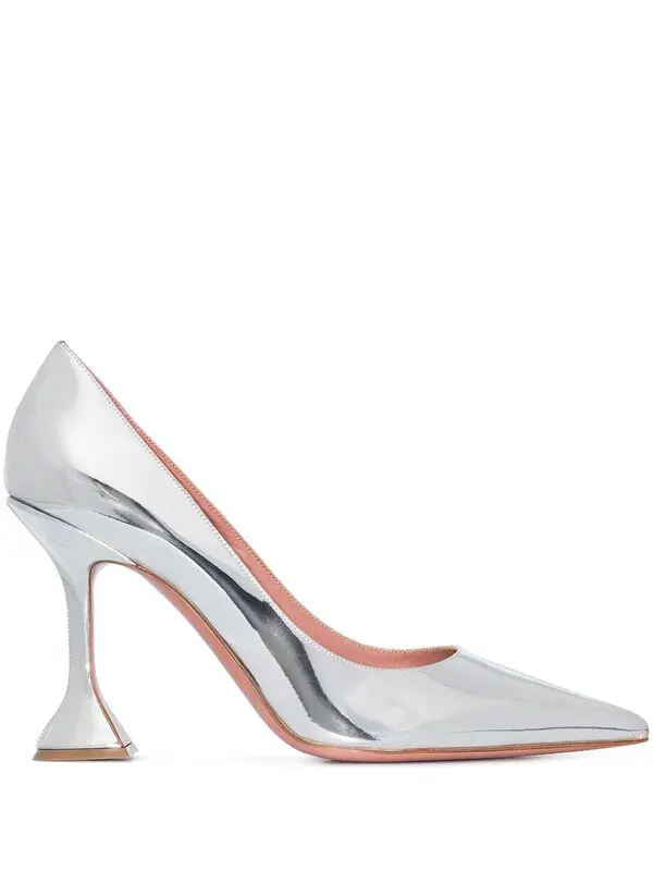 Amina Muaddi Ami 95mm Metallic-finish Pumps