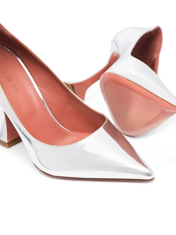 Amina Muaddi Ami 95mm Metallic-finish Pumps