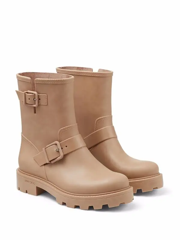 Jimmy Choo Yael Flat Biodegradable Rubber Rain Boots In Brown - 60