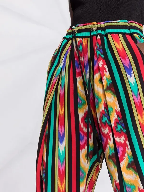 Balmain Abstract-print Silk Trousers