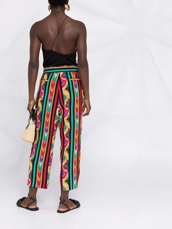 Balmain Abstract-print Silk Trousers