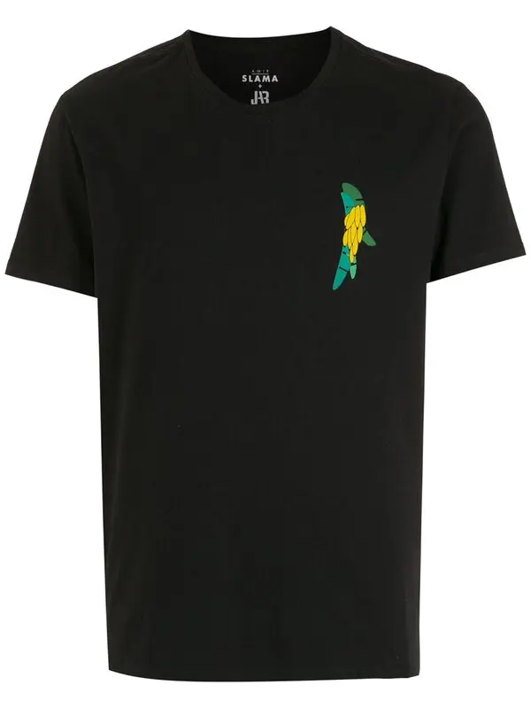 AMIR SLAMA Banana-print Crewneck T-shirt