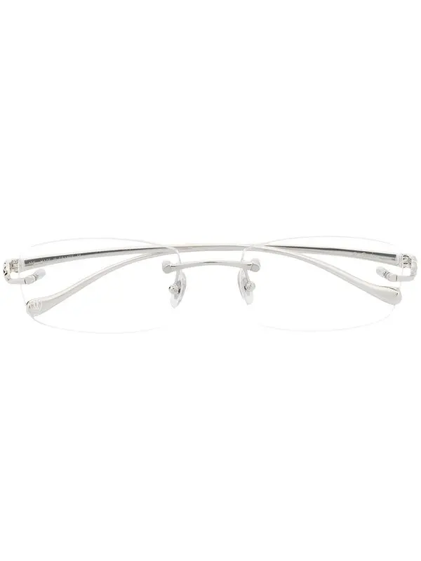 CARTIER Rimless Rectangular-frame Glasses - Silver