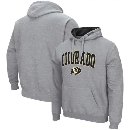 COLOSSEUM Colorado Buffaloes Arch & Logo 3.0 Pullover Hoodie - Heather Gray