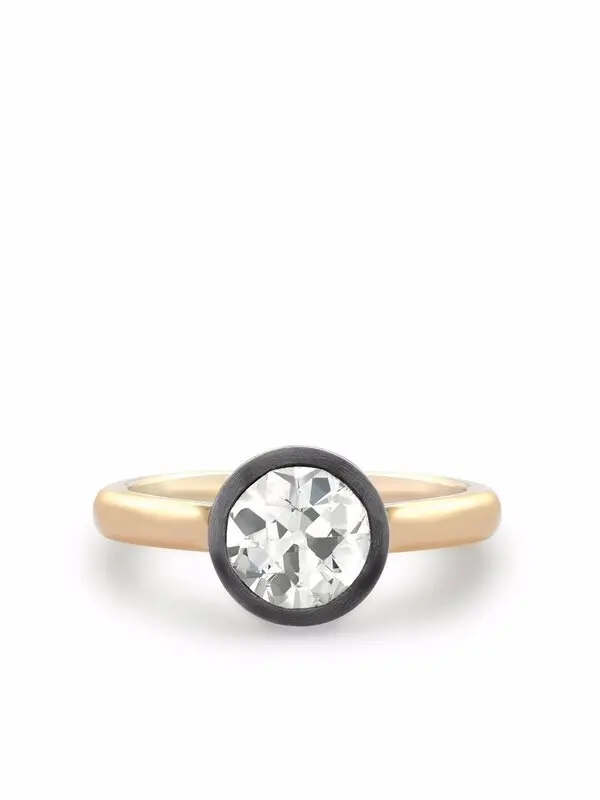 PRAGNELL 18kt Rose And Blackened White Gold Diamond Ring - Pink