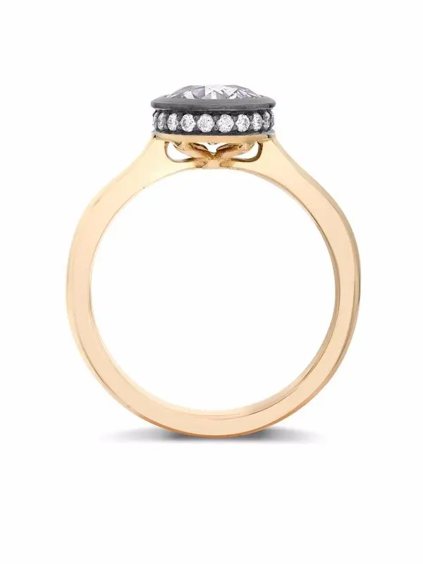 PRAGNELL 18kt Rose And Blackened White Gold Diamond Ring