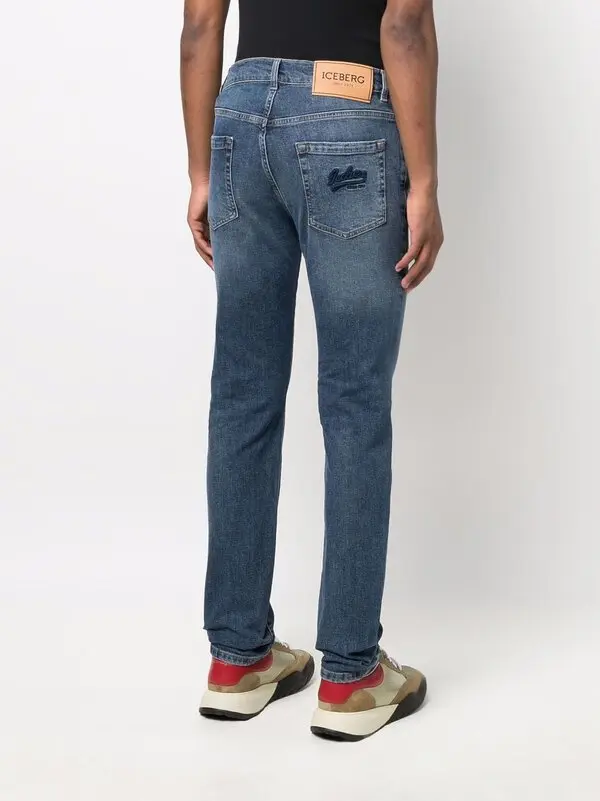 Iceberg Embroidered Logo Skinny Jeans