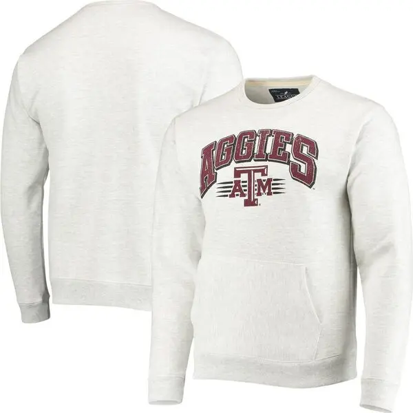LEAGUE COLLEGIATE WEAR Heathered Gray Texas A&m Aggies Upperclassman Pocket Pullover Sweatshirt - Heather Gray