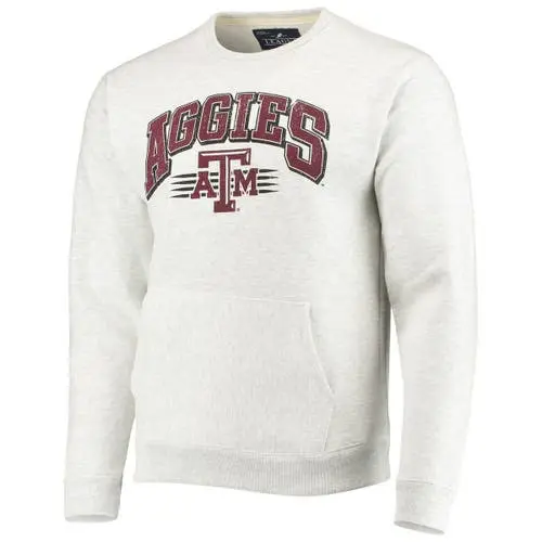 LEAGUE COLLEGIATE WEAR Heathered Gray Texas A&m Aggies Upperclassman Pocket Pullover Sweatshirt